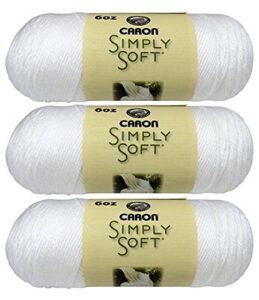 caron bulk buy: caron simply soft yarn solids (3-pack) white #h97003-9701