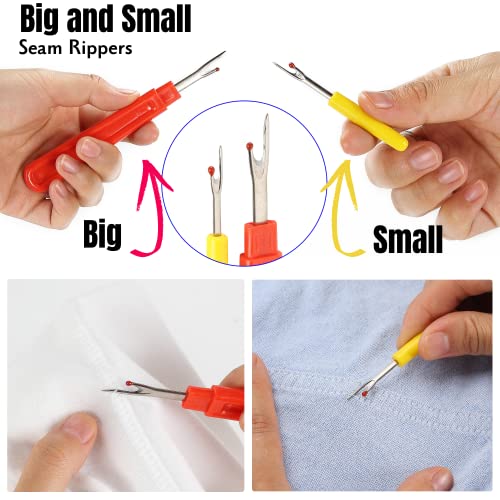 Mr. Pen- Seam Ripper Kit, 7 pcs, Seam Ripper Pack, 4 Seam Rippers with 2 Thread Snips and 1 Sliding Gauge, Seam Rippers for Sewing, Sewing Tools, Thread Cutter, Seam Ripper and Thread Remover.