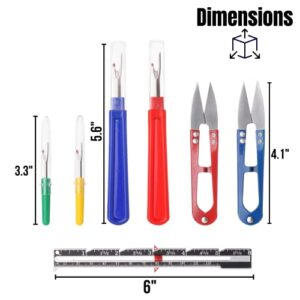 Mr. Pen- Seam Ripper Kit, 7 pcs, Seam Ripper Pack, 4 Seam Rippers with 2 Thread Snips and 1 Sliding Gauge, Seam Rippers for Sewing, Sewing Tools, Thread Cutter, Seam Ripper and Thread Remover.