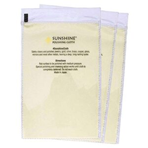 3 sunshine polishing cloths for sterling silver, gold, brass and copper jewelry polishing cloth