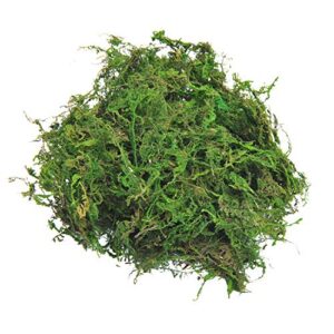 topcomww fake moss for centerpieces decor, aftificial green moss for plant crafts flower, 3.5oz