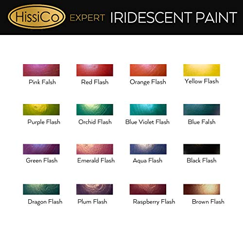 Iridescent Acrylic Paint, Set of 16 Chameleon Colors 60ml 2 OZ Bottles, High Viscosity Shimmer Paint, Non-Toxic and Fade-Resistant for Artists, Beginners and Kids on Rocks, Crafts, Canvas, Wood, Fabric, Ceramic