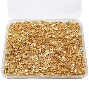 500PCS Safety Pins, 0.75Inch/19mm Small Safety pins, Rust Resistant Nickel Plated Steel Set for Crafting, Sewing, Rimming Fastening Clip Button for Garment Hang Tag (Gold)