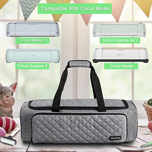 IMAGINING Carrying Case Bag Compatible with Cricut Maker, Maker 3, Explore Air 2, Explore 3, Large Opening Cricut Storage for Cricut Accessories