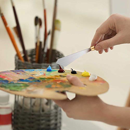 Painting Knife Set Painting Mixing Scraper Stainless Steel Palette Knife Painting Art Spatula with Wood Handle Art Painting Knife Tools for Oil Canvas Acrylic Painting (2)