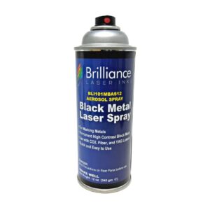 12 oz – bli101 – aerosol black laser ink for metals marking – co2 laser – fiber laser – yag, durable, permanent, high contrast, brilliance laser inks