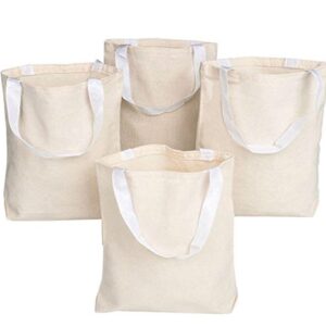 GIFTEXPRESS 12 Pack 12.75"H x 10.65" W Natural Color Canvas Tote Bag/ Canvas Craft Bags/ Canvas Grocery bags (12 Pack)