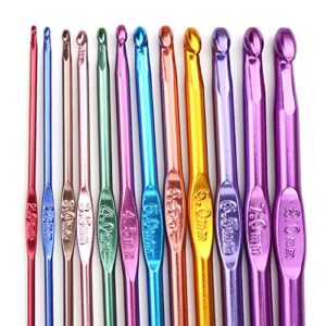 14pcs aluminum crochet hooks knitting needles craft yarn 2.0mm/2.5mm/3.0mm/3.5mm/4.0mm/4.5mm/5.0mm/5.5mm/6.0mm/6.5mm/7.0mm/8.0mm/9.0mm/10.0mm