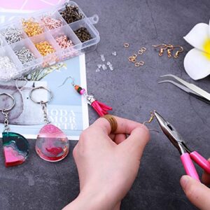 Earring Hooks, Audab 1400pcs Earring Making Kit with 200pcs Ear Ring Hooks, 1000pcs Jump Rings, 200pcs Earring Backs and Jewelry Pliers for Jewelry Making Supplies Earring Findings