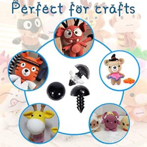 Vanblue Safety Eyes 130PCS 6mm Plastic Black Craft Eyes Teddy Bear Eyes with Washers for Amigurumi Stuffed Animals Crochet Toys Crafts Making