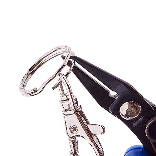 Beadthoven Split Ring Opening Pliers Tweezers Opener Tools Jewelry Making Tools Jump Ring Jewelry Pliers for Opening Split Ring or Key Chain Gunmetal Color 140mm