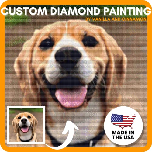 Custom Diamond Painting Kits for Adults 5D DIY - Made in USA - Personalized Diamond Art, Customized Diamond Dotz Kits, Rhinestone Painting , Paint with Diamonds, Square Drill(9.8 INCH / 25 CM)