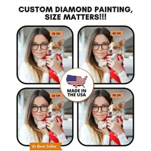 Custom Diamond Painting Kits for Adults 5D DIY - Made in USA - Personalized Diamond Art, Customized Diamond Dotz Kits, Rhinestone Painting , Paint with Diamonds, Square Drill(9.8 INCH / 25 CM)