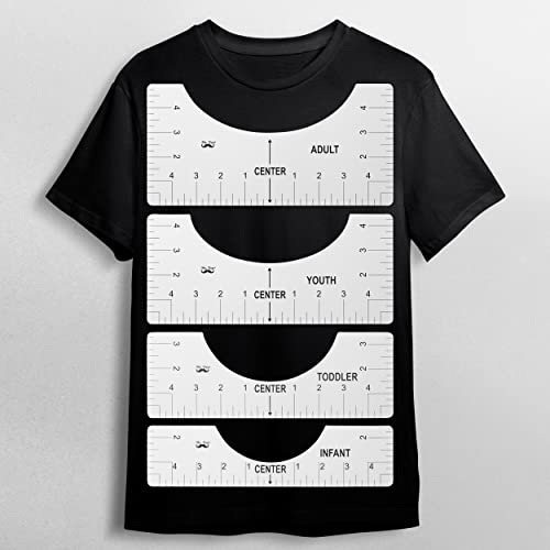 Mr. Pen- Tshirt Ruler, 4 pcs, Tshirt Alignment Tool, Shirt Ruler for Vinyl Alignment, Ruler for Children Youth Adult, Heat Press Accessories, Tshirt Ruler Guide, T Shirt Rulers to Center Designs