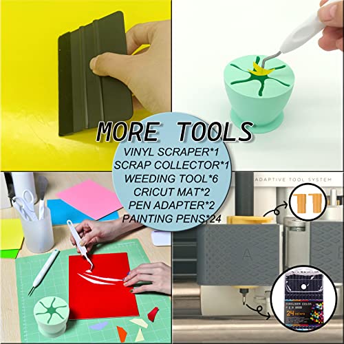 The All-in-One Ultimate Accessories Bundle for Cricut Makers Machine and All Explore Air-89pcs Tools and AccessoriesKit for Beginners with Glitter Htv,Permanent Vinyl,Transfer Tape for Vinyl,Mylar Sheets for Stencils,Vinyl Sticker Paper,Iron on Transfer P