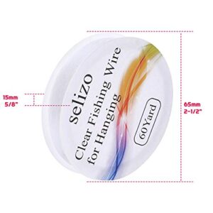 Fishing Wire, Selizo 3Pcs Clear Fishing Line Jewelry String Invisible Nylon Thread for Hanging Decorations, Beading and Crafts (3 Sizes, 60 Yards per Roll)