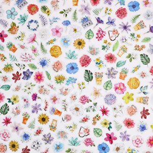 Knaid Flower Stickers Set (360 Pieces) Decorative Assorted Floral Sticker for Scrapbooking Planner Bullet Journals Supplies