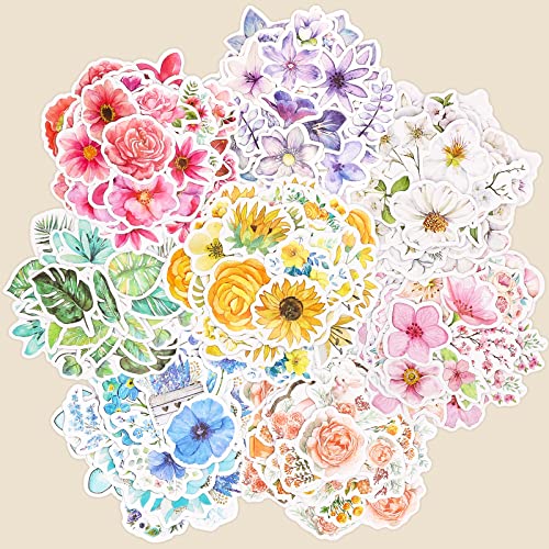 Knaid Flower Stickers Set (360 Pieces) Decorative Assorted Floral Sticker for Scrapbooking Planner Bullet Journals Supplies