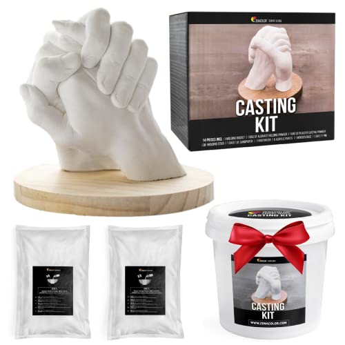 Complete Hand Casting Kit for Couples | DIY Kits for Adults | Gifts for Her | Casting Kit with Alginate Molding Powder | Wedding Gift | Hand Mold Kit Couples | Zenacolor