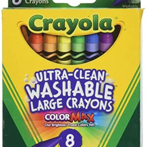 Crayola Washable Crayons, Large, 8 Colors - 2 Packs