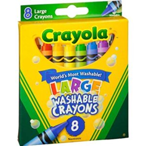 Crayola Washable Crayons, Large, 8 Colors - 2 Packs