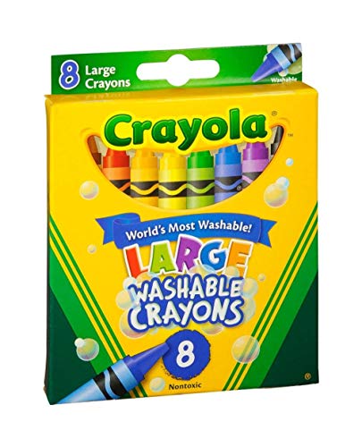 Crayola Washable Crayons, Large, 8 Colors - 2 Packs