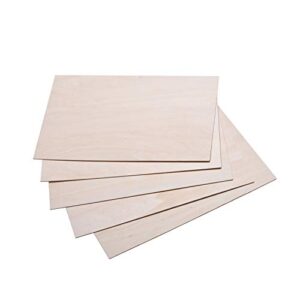 5pcs basswood sheets 1/16 ×12×8 inch,unfinished plywood craft basswood sheet for cricut maker