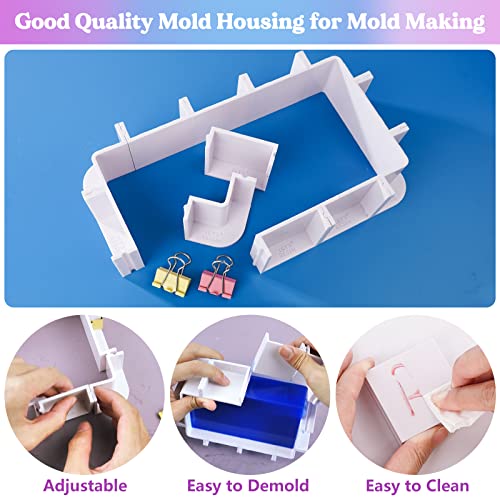 LET'S RESIN Adjustable Mold Housing for Silicone Molds Making, Mold Master for Mold Making Silicone Rubber, Plastic Housing Frame for DIY Resin Molds, Candle Molds, Soap Molds Making