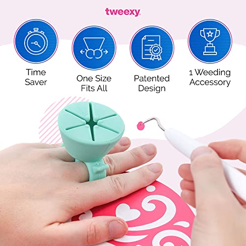 tweexy Craft Vinyl Weeding Scrap Collector Ring for Heat Transfer Vinyl, HTV Crafting Adhesive Paper Sheets Holder (Mint)