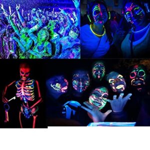 Glow in The Black Light Face & Body Paint, UV Neon Glow Fluorescent Face Paint Crayons for Halloween Club Makeup Xmas Glow Party