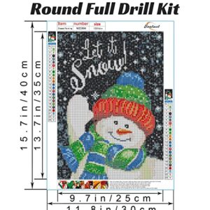 Christmas Diamond Painting Kits,Snowman Diamond Art Kit for Adults Full Round Drill,Paint with Diamond for Gift,Wall Decor