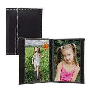 4×6 black photo album w/white stitching – holds 24 photos