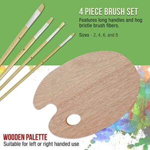 U.S. Art Supply 21-Piece Artist Painting Set with Wooden H-Frame Studio Easel, 12 Vivid Acrylic Paint Colors, 3 Canvas Panels, 4 Brushes, Wood Palette - Fun Kids, School, Students Adults Starter Kit