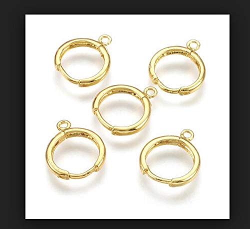 20pcs Adabele Hypoallergenic Dangle Tarnish Resistant Round Earring Hooks Leverback Huggies Earwire 14mm (0.55 Inch) Long Gold Plated Brass BF263-1