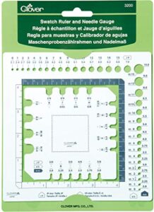 clover swatch ruler & needle gauge, white