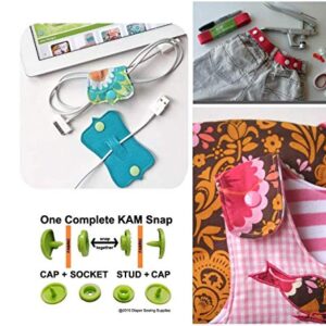 KAM Snaps Buttons + Snap Pliers, Starter Fasteners Kit, 384 Sets 24-Colors, Size 20 T5 KAM Snap Plastic Fasteners Punch Poppers Closures No-Sew Buttons for Crafts Cloth Diaper Bibs