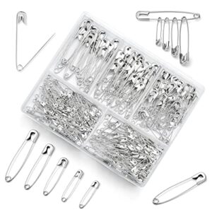 crafare 280 pack 1-2.2 inch safety pins rust-resistant nickel plated steel sharp edge for clothes, sewing, arts & craft