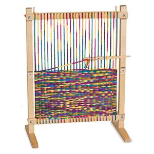 melissa & doug wooden multi-craft weaving loom (arts & crafts, extra-large frame, frustration-free packaging)