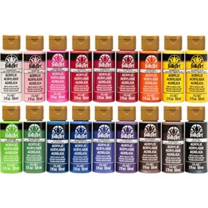 folkart acrylic paint set (2-ounce), promofai colors i (18 colors)