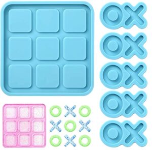 tic tac toe resin mold with 4 chess pieces molds,decyool x o board game silicone molds for resin casting,diy tabletop board game