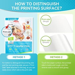 SIIHENRRY Premium DTF Transfer Film: A4 (8.3" x 11.7") 15 Sheets Matte PET Heat Transfer Paper for All DTF&DTG Printer Direct Print On T Shirts Textile