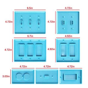 Light Switch Cover Resin Molds,Switch Socket Panel Plaster Mold for Epoxy Resin,Switch Socket Panel Epoxy Molds,Switch Plate Silicone Mold Outlet Cover Molds for DIY Crafts Making Home Decor（7pcs）