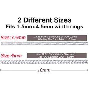 Invisible Ring Size Adjuster 2 Sizes of 12 Packs, Silicone Ring Size Adjuster for Loose Rings,for Men and Women,Spiral Silicone Tightener Fits Most Round Rings(6+6)