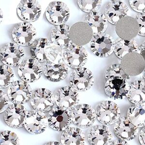 onwon 1440 pieces ss16 / 4mm clear crystal flat back brilliant round rhinestones glass stones glitter gems transparent faux diamond (clear)