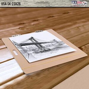 U.S. Art Supply 23" x 26" Artist Sketch Tote Board - Great for Classroom, Studio or Field Use