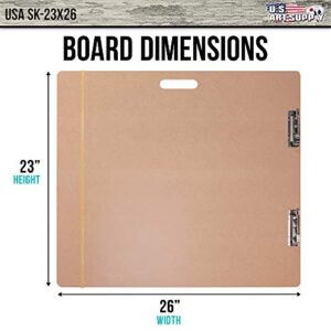 U.S. Art Supply 23" x 26" Artist Sketch Tote Board - Great for Classroom, Studio or Field Use