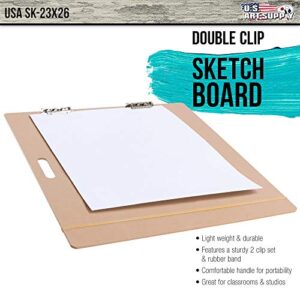 U.S. Art Supply 23" x 26" Artist Sketch Tote Board - Great for Classroom, Studio or Field Use