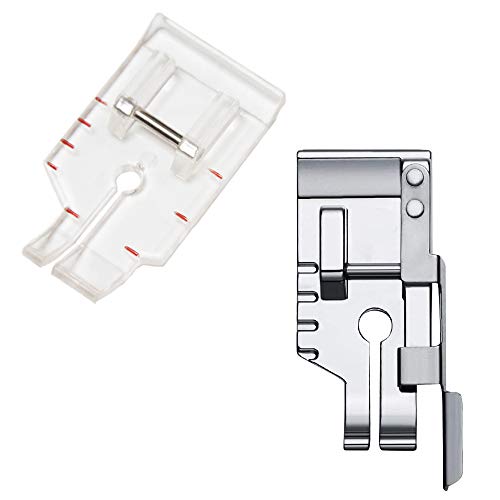 1/4 inch Presser Foot Quilting Patchwork Foot with Edge Guide, 1/4 Inch Clear View Quilting Presser Foot, Fit for Singer Brother Babylock Janome Simplicity Low Shank Sewing Machine（2pcs）