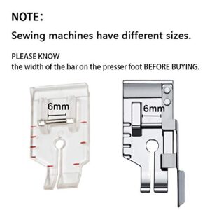 1/4 inch Presser Foot Quilting Patchwork Foot with Edge Guide, 1/4 Inch Clear View Quilting Presser Foot, Fit for Singer Brother Babylock Janome Simplicity Low Shank Sewing Machine（2pcs）