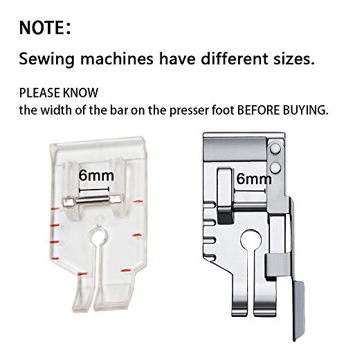 1/4 inch Presser Foot Quilting Patchwork Foot with Edge Guide, 1/4 Inch Clear View Quilting Presser Foot, Fit for Singer Brother Babylock Janome Simplicity Low Shank Sewing Machine（2pcs）